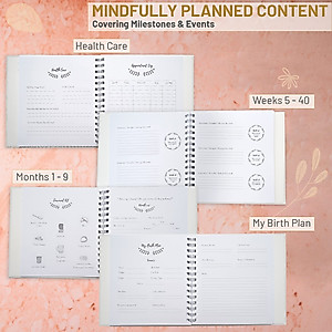 Perks & Joys Pregnancy Journal - 8.1x8.1in Ivory, 120 GSM Paper, 4x6in, 3x3in, 4x4in Photo Spaces, Keepsake Pocket, Sentiments
