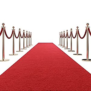 HOMBYS Extra Thick Red Carpet Runner for Events, 2x15 Feet Not Slip Red Aisle Runway Rug for Party Wedding & Special Events Decorations
