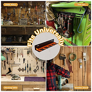 CHOWZZ Air Tool Holder, Air Tool Rack for Garage Walls and Tool Cart Storage Organizer，Wall Mounted Lockable Pneumatic Tool Hanger for Air Compressor Tools, Pneumatic Nail Gun, Black-5 Slots