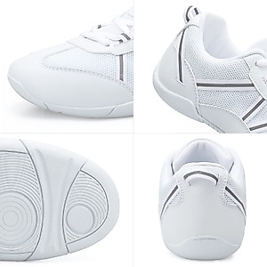 Lefflow Cheer Shoes Women Cheerleading Shoes Team Sports Shoes Youth White Training Workout Sneakers Size