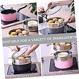 GOOHOCHY stainless steel steamer bun steamer stainless steel wok stainless cookware metal steamer basket rice cooker rack seafood steam Basket Steaming Tool Buns Steamer Kitchen Tool tray