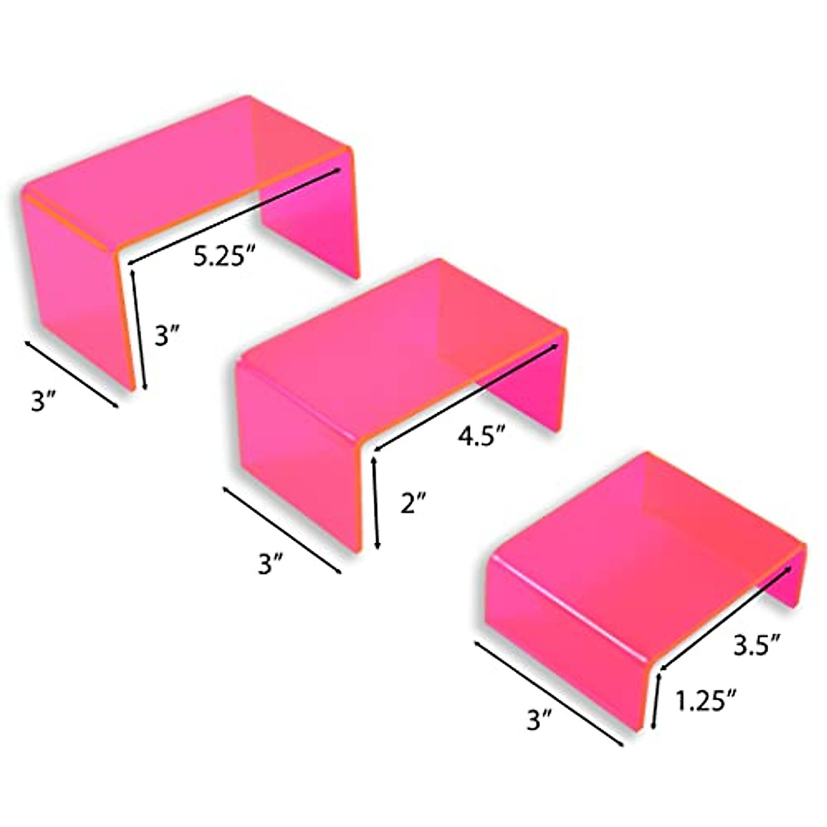 X-FLOAT Neon Pink Acrylic Display Risers (Set of 6)
