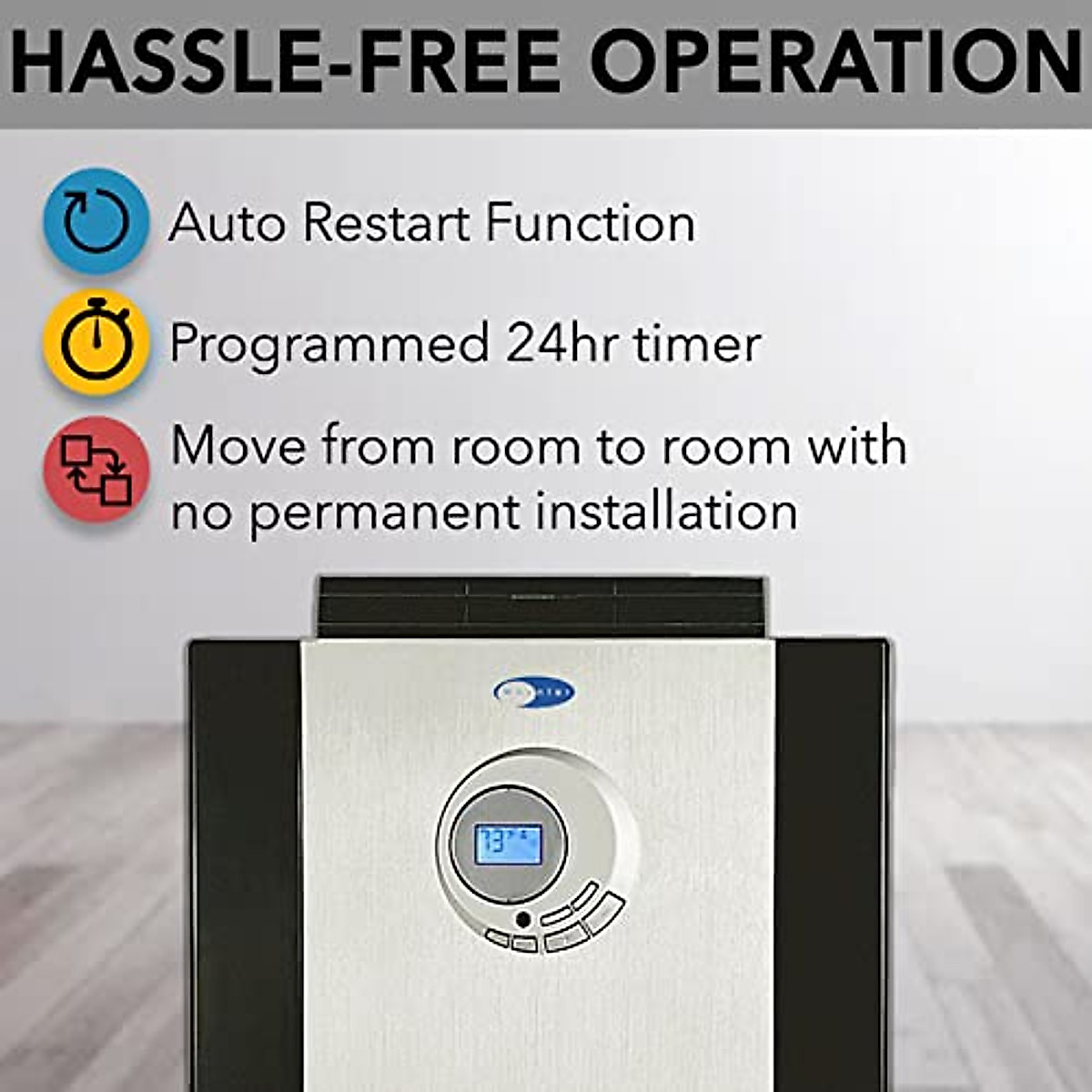 Whynter ARC-143MX 14,000 BTU (9,456.1 BTU SACC) Dual Hose Cooling Portable Air Conditioner, Dehumidifier, and Fan with 3M Filter Storage Bag, up to 500 sq ft in Platinum/Black