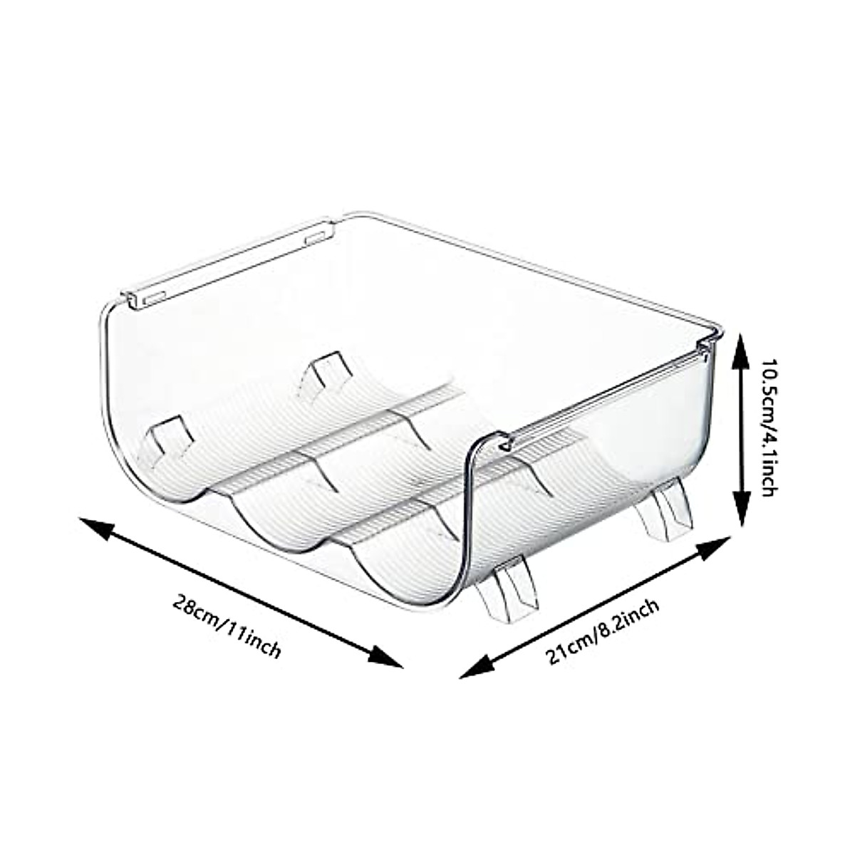 Clear Plastic Free-Standing Stackable ６ Bottle Storage Holder Rack - Water, Wine, and Drink Organizer Shelf for Kitchen Countertop, Cabinet, Pantry, Fridge