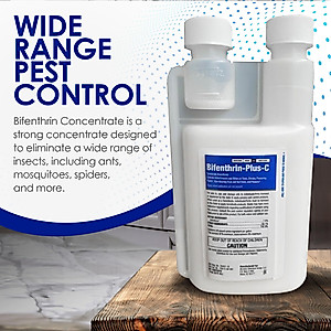 Bifenthrin-Plus-C Insecticide (16 oz) - Roach Killer Indoor Infestation, Termite Treatment, Ant Control & Wasp Spray - Home Defense Pest Control, Residential, Commercial, and Industrial Use