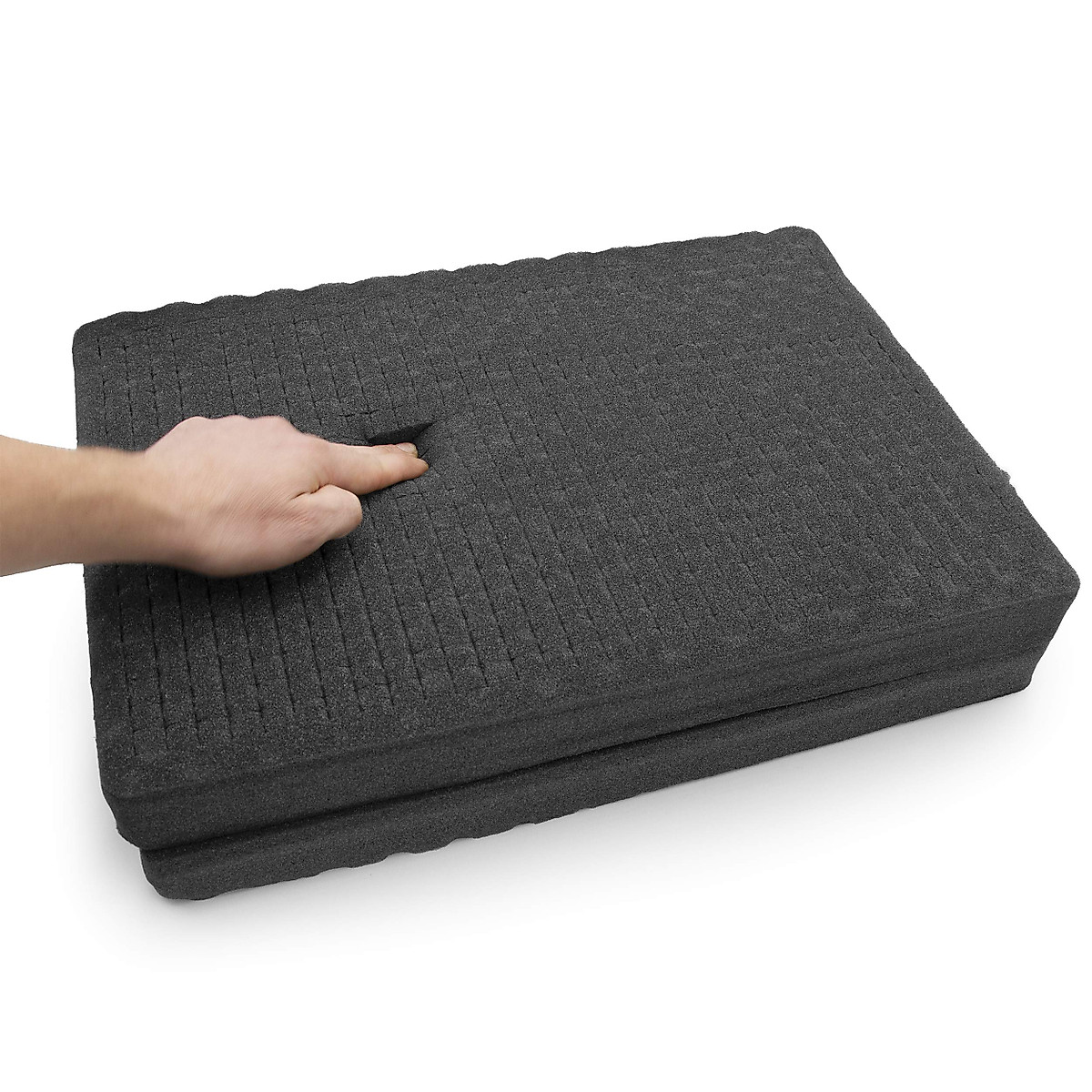 CASEMATIX 3 Pack Gun Case Foam Customizable Insert with Three Pluck Foam Sheets for Gun Cases, Foam Padding, Packing Foam, Tool Foam, Kaizen Foam - 20" x 13.75" x 1.75" Each
