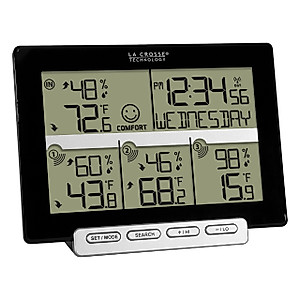 La Crosse Technology 308-1412-3TX-INT Wireless Weather Station (Including 3 Sensors) , Black
