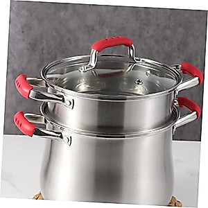 Luxshiny 6pcs Pot Earrings Silicone Pot Handle Sleeve Lid Holder for Pots Silicone Cooking Utensils Insulated Covers Silicone Sleeve Kitchen Hot Pads Non- Pot Holder Sleeves Lid Rack