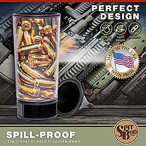 Spit Bud Portable Spittoon Traveler - Fits Cupholder - Virtually Spill Proof - Built in Can Opener and Holder Bullet Shells Design by Spitbud