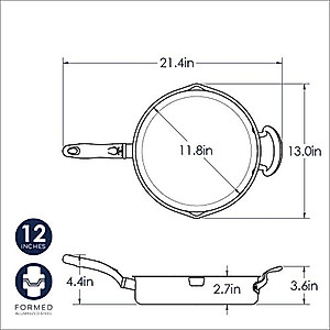 Nordic Ware Professional Weight 12 Inch Texas Skillet With Helper Handle