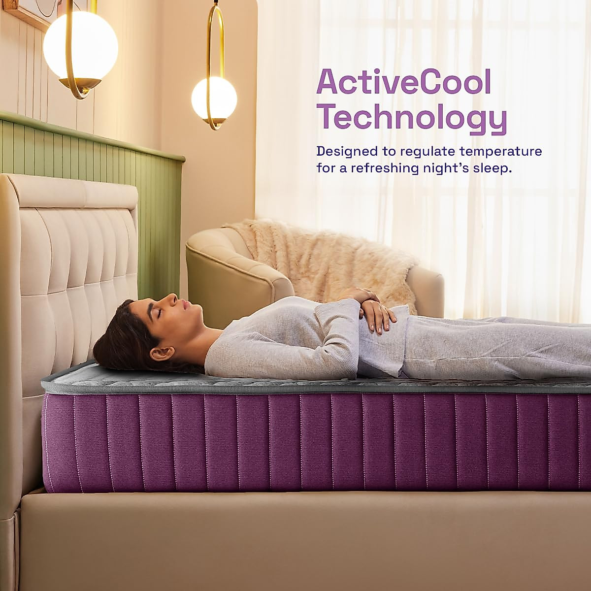 Wakefit Ortho ActiveCool King Size Mattress, Gel Memory Foam Mattress for Cool Sleep & Pressure Relief, Medium Firm Mattresses Mattress-in-a-Box/Pressure Relieving (80x76x10)