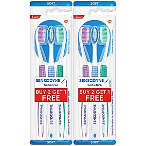 Sensodyne Sensitive Toothbrush, Soft (Color May Vary) - Pack of 6