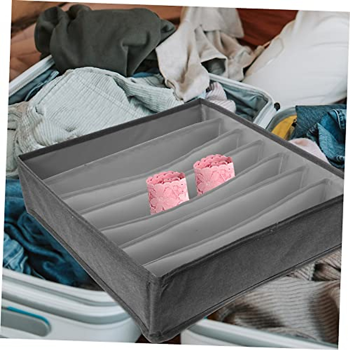COLLBATH Fabric Sock Box Clothes Drawers Storage Totes for Clothes Hanging Drawers for Closet Drawer Organizer Clothes Drawer Underwear Organizer Panty Organizers Sock Container Sock Case