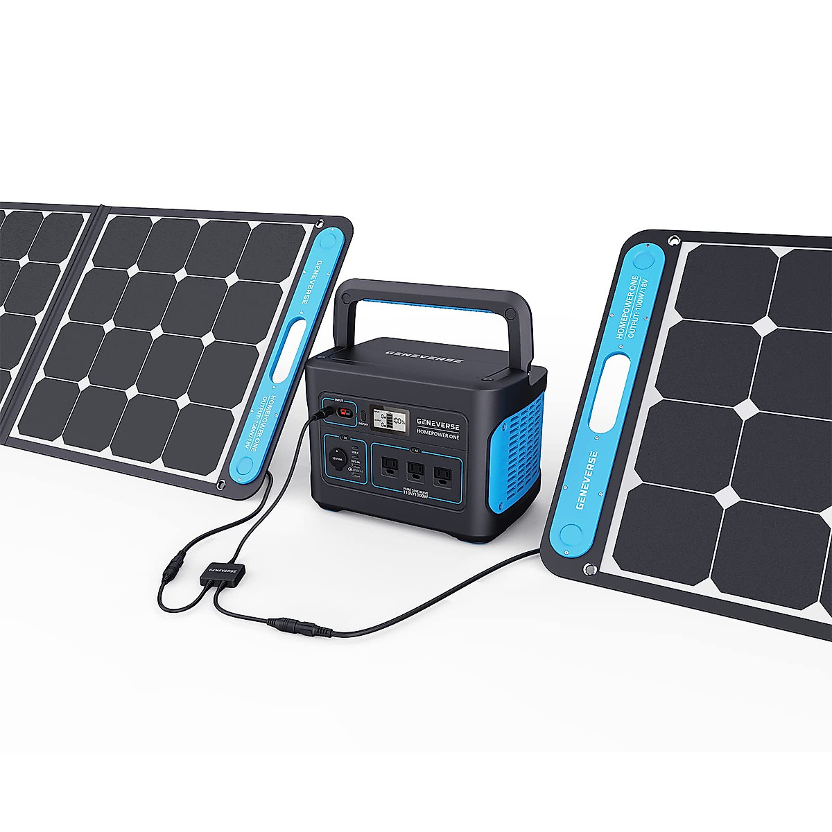 Geneverse 100W Portable Solar Panel Generator for USB Devices, 9lbs with 1X USB-A, 1X USB-C (Each), Water Resistant, Fast Solar Charging for Camping, Hiking, Cell Phones, Smart Watches, GPS and More