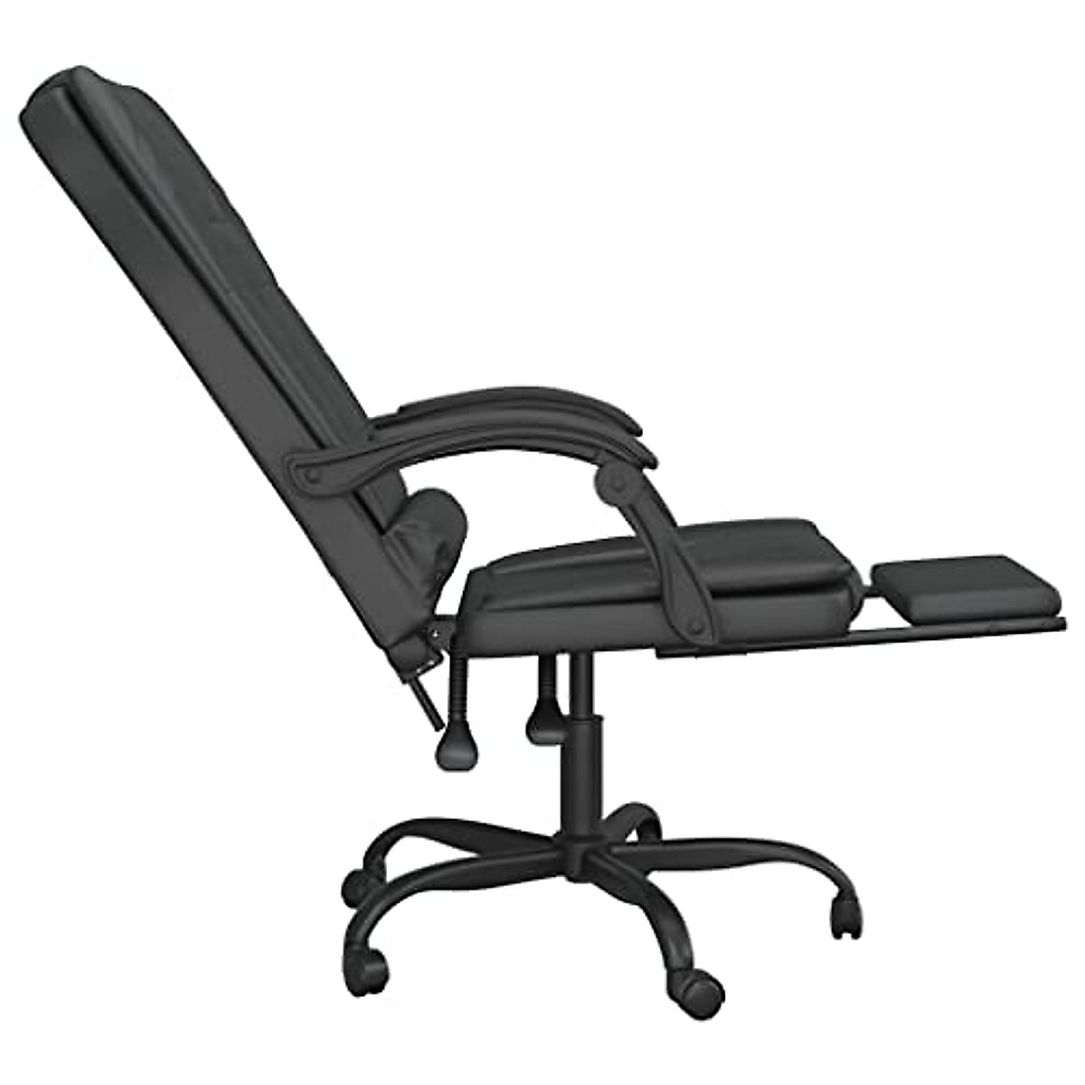 Home Office Chair, Ergonomic Office Chair, Massage Reclining Office Chair Black Faux Leather Suitable for Home Office