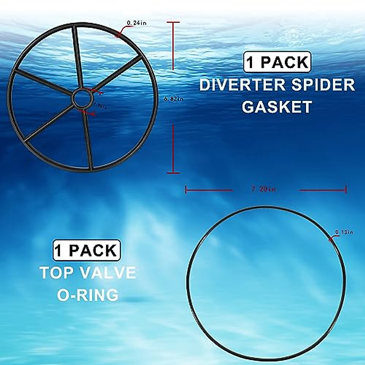 2" Diverter Spider Gasket and Top Valve O-Ring Compatible with 271148 271148z 271151 Fit for PacFab 2 Inch Top Mount and Side Mount Multiport Valves-2 Pack