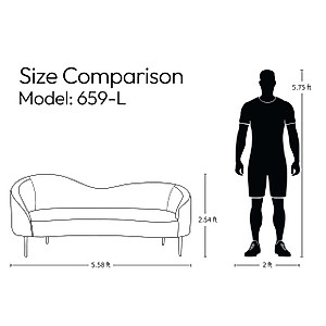 Meridian Furniture 659Camel-L Ritz Collection Modern | Contemporary Upholstered Loveseat with Rich Camel Velvet, Gold Metal Legs, Curved Contemporary Design, 67" W x 31.75" D x 30.5" H, Camel