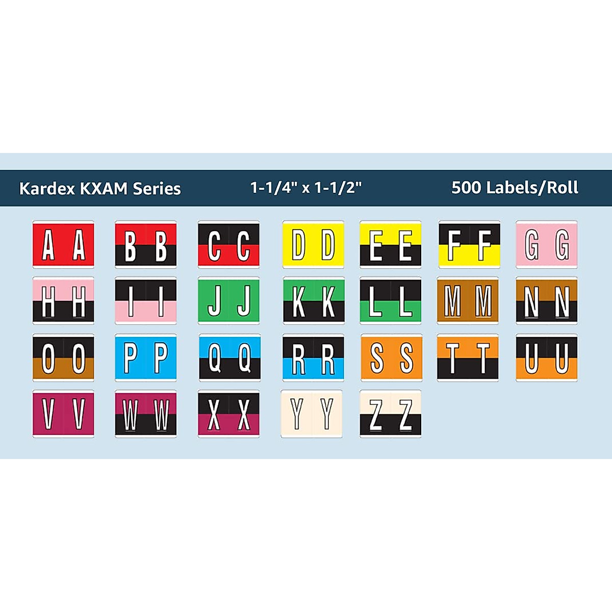 Doctor Stuff - File Folder Labels, Alphabet Letter A, Kardex PSF-139 Alpha - KXAM Series Compatible Alpha Stickers, Red, 1-1/4" x 1-1/2", 500/Roll