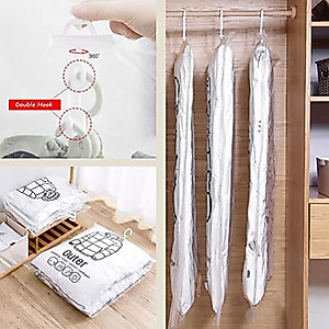 Hmulefate Hanging Vacuum Storage Bags,Uplifegiver Hanging Compressible Storage Bag,Vacuum Seal Bags for Clothing (26.5x35.4inch(8Pcs))