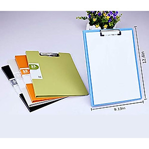 4 sets of foldable clipboards, binders, sturdy PC hard plastic materials, 12.4 inches * 9.1 inches * 0.5 inches, easy to carry, widely used in office, school, business travel.