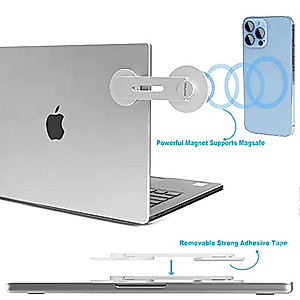 WeLohas Magnetic Phone Holder for Laptop,Continuity Camera Mount for iOS 16/macOS 13 Ventura,Suitable for iMac,Desktop Computer,Tesla Model 3/X/Y/S & iPhone 14/13/12,Adjustable Laptop Phone Holder