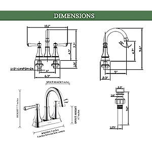 TimeArrow Chrome 4 Inch Two Handle Centerset Bathroom Sink Faucet 3 Holes with Pop up Drain, High Arc Modern Bathroom Vanity Lavatory Faucet with Brass 360° Swivel Spout, TAF067Y-CP