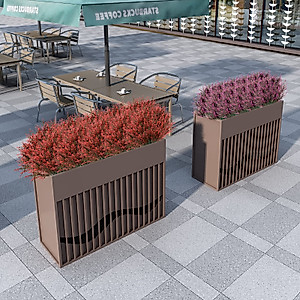 Artificial Flowers Outdoor Fake Flowers for Home Garden Window Box Decoration, Artificial Farmhouse Greenery UV Resistant Shrubs Plants for Hanging Planter Home Wedding Porch Window Decor (deep Pink)