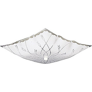 Progress Lighting P4962-30 Traditional Two Light Close-to-Ceiling from Square Glass collection in White finish, 12-Inch Diameter x 5-1/2-Inch Height