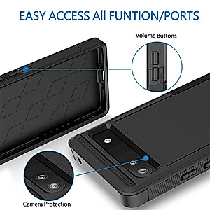 Bisbkrar Case for Google Pixel 6A 5G, Commuter Phone Case [Military Grade] 2 in 1 Shockproof Rugged Protective, Heavy Duty Cover for Pixel 6A 5G Black(Without Built-in Screen Protector)