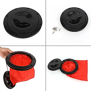 Dioche Kayak Hatch Cover, Black Hatch Cover Deck Plate Kit with Storage Bag for Kayak Boat Marine