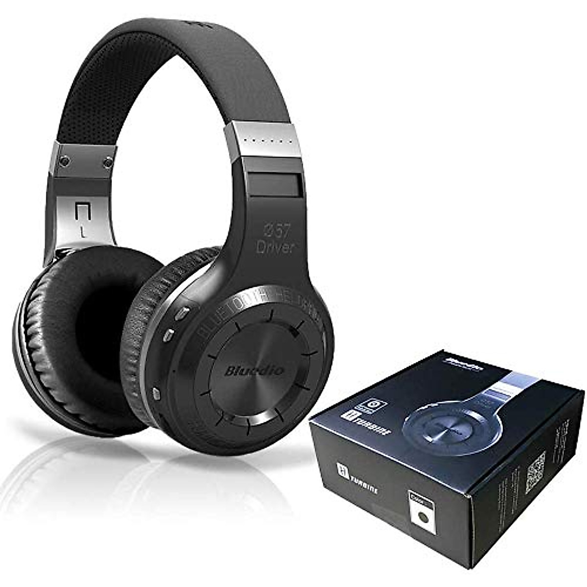 Bluedio V5.0 Bluetooth Headphones Over Ear, Wireless Bluetooth On-Ear Stereo Earphones Noise Cancelling, Soft Memory-Protein Earmuffs, w/Mic (Black)