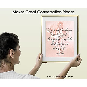 "If You Can't Handle Me at My Worst…" Marilyn Monroe: Positive Quotes; Inspirational, Motivational, Affirmation Wall Art Decor Poster for Office, Classroom, Livingroom, Bedroom | Unframed Posters 8x10