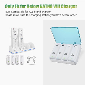 4-Pack Rechargeable Battery packs for Wii and Wii U Remote Controller,High-Capacity Ni-MH Battery(2800mAh) Replacement for Nintendo Wii Remote Charging Station(Charger not included)