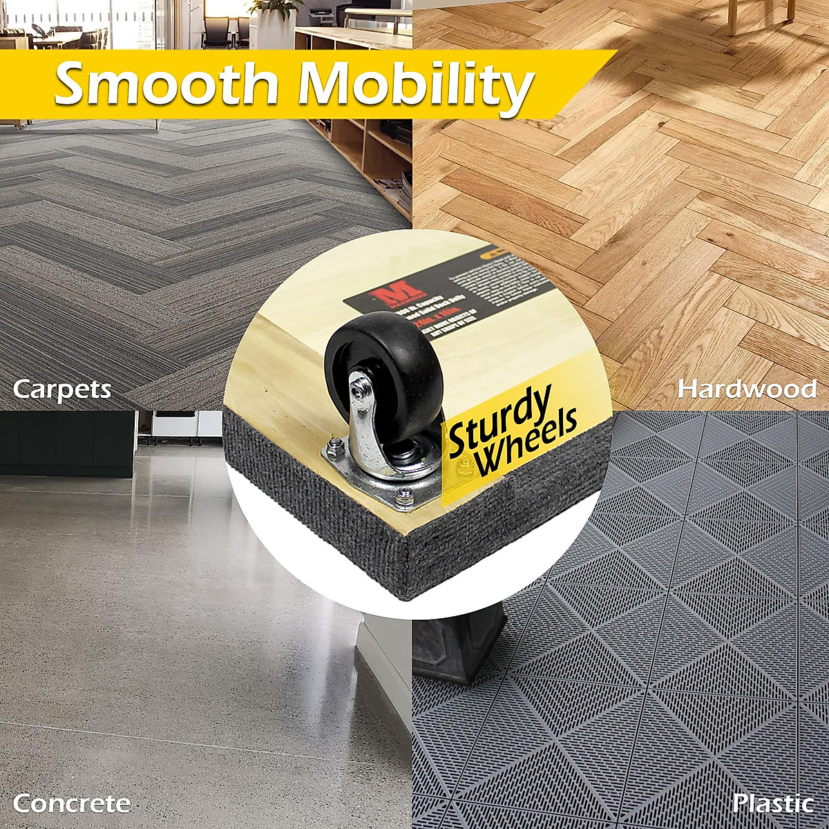 MaxWorks 50953 1000 lbs. Capacity 24 in. x 16 in. Hardwood Furniture Moving Dolly with Carpet