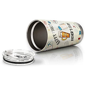 365FURY 1st Fathers Day New Dad Gift - First Fathers Day Best Gifts From Baby Son Girl Wife - New Dad Travel Coffee Mug- First Time Dad Double Wall Vacuum Insulated Stainless Steel Tumbler 20oz