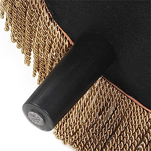 Jennifer Taylor Home Yolanda Upholstered Round Accent Ottoman, Peach Orange Velvet with Gold Trim