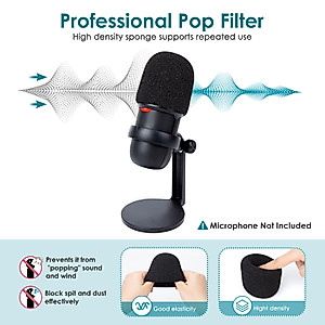YOUSHARES SoloCast Microphone Windscreen - Professional Foam Mic Covers Mic Windscreen Compatible with HyperX SoloCast Mic for Filter Ambient and Breathing Winds