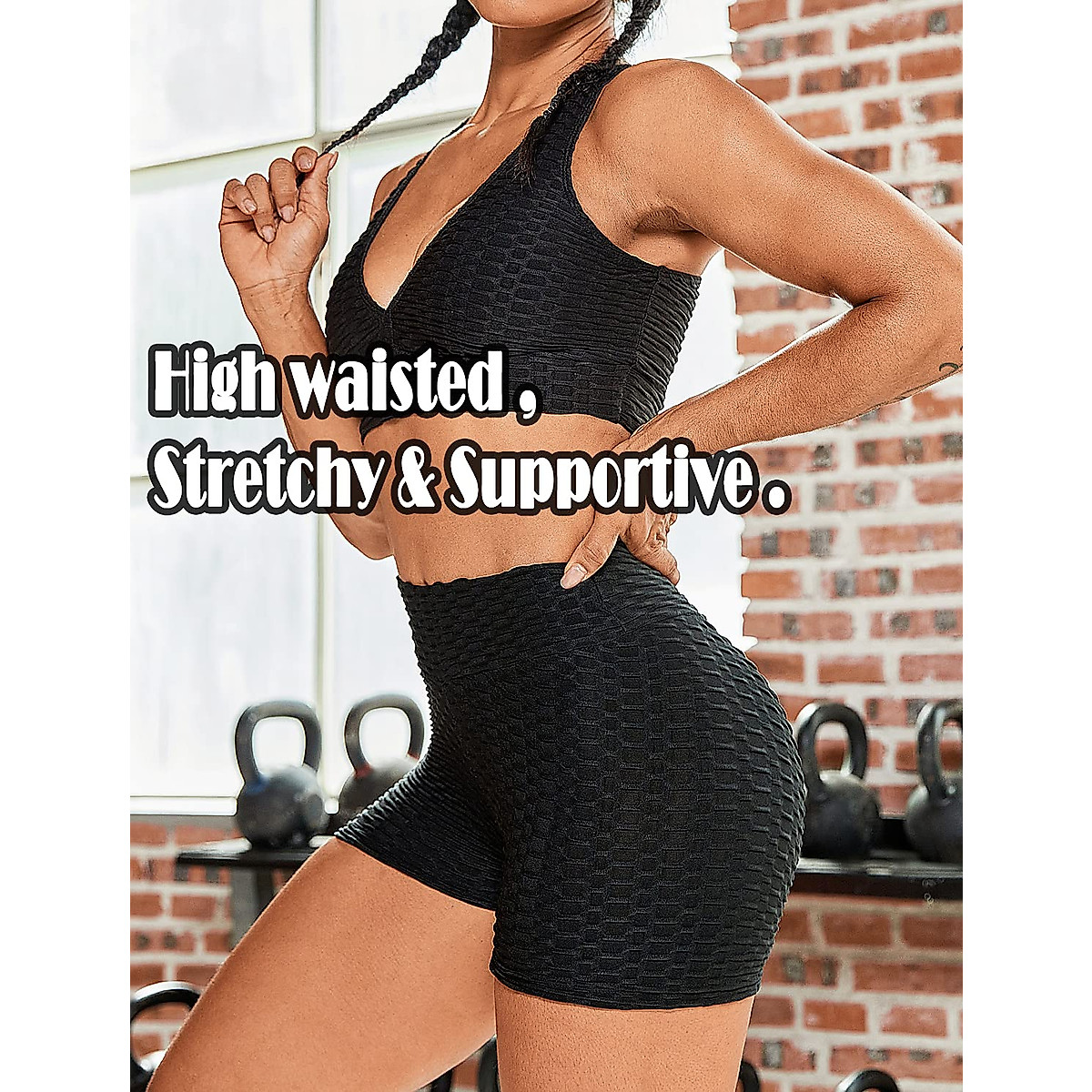 KIWI RATA Women's High Waisted Yoga Shorts Sports Gym Ruched Butt Lifting Workout Running Hot Leggings