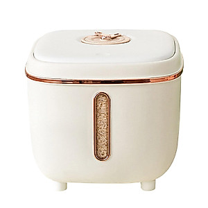 Rice Dispenser | Bean Storage Dispenser with Measuring Cup - Rice Storage Barrel, Grain Dispenser with Time Indicator, Nulyunze Food Dispenser