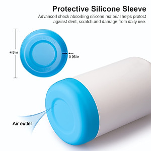 koodee Protective Silicone Boot for Hydro Flask 12 oz 32 oz 64 oz, Sports Water Bottle Accessories, Anti-Slip Bottom Sleeve Cover for Stanley Quencher Tumbler 30 oz 40 oz, BPA Free (Baby Blue)