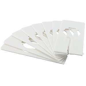 SHEUTSAN 100 PCS 12.5 x 5cm Plastic Clothing Rack Dividers, Rectangular Clothing Size Dividers, White Closet Dividers for Closet, Cloth Store, Department Stores