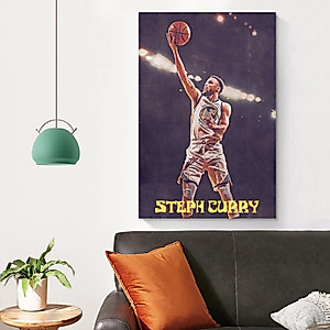 SRN Steph Curry Goal Poster Decorative Painting Canvas Wall Art Living Room Posters Bedroom Painting 12x18inch(30x45cm)