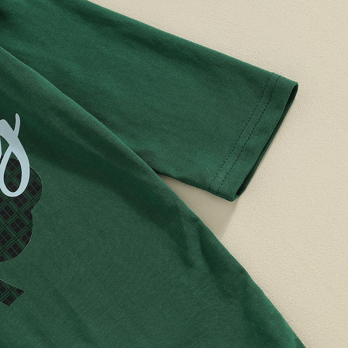 Newborn Baby Girl St. Patrick's Day Outfit Long Sleeve Four Leaf Clover Romper Ruffle Bodysuit Jumpsuit Headband Set (Green, 0-3 Months)