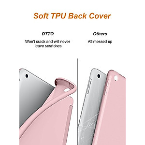 DTTO iPad 9.7 Case 2018 iPad 6th Generation Case / 2017 iPad 5th Generation Case, Slim Fit Lightweight Smart Cover with Soft TPU Back Case for iPad 9.7 2018/2017 [Auto Sleep/Wake] - Rose Gold