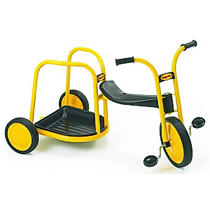 Angeles MyRider Chariot Bike for Up to Two Riders, Tricycle for Kids Ages 3+, Supports Up to 140 lbs, Yellow