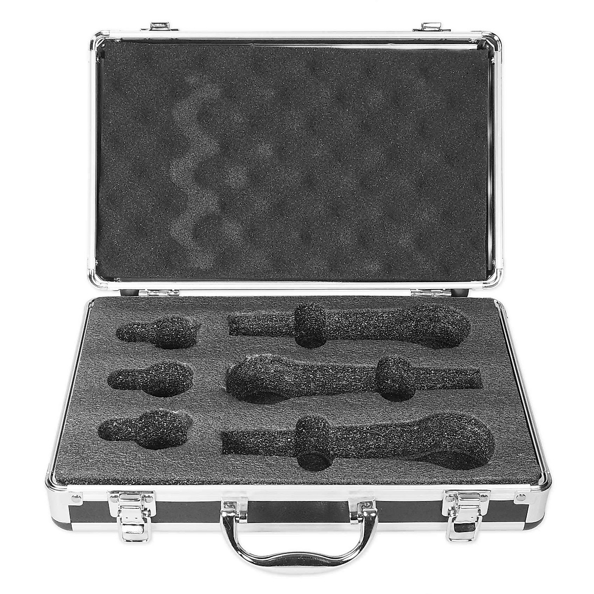 Rockville RMC-3PK 3 Pack Metal Wired Vocal/Instrument/DJ Microphones+Metal Case, Black