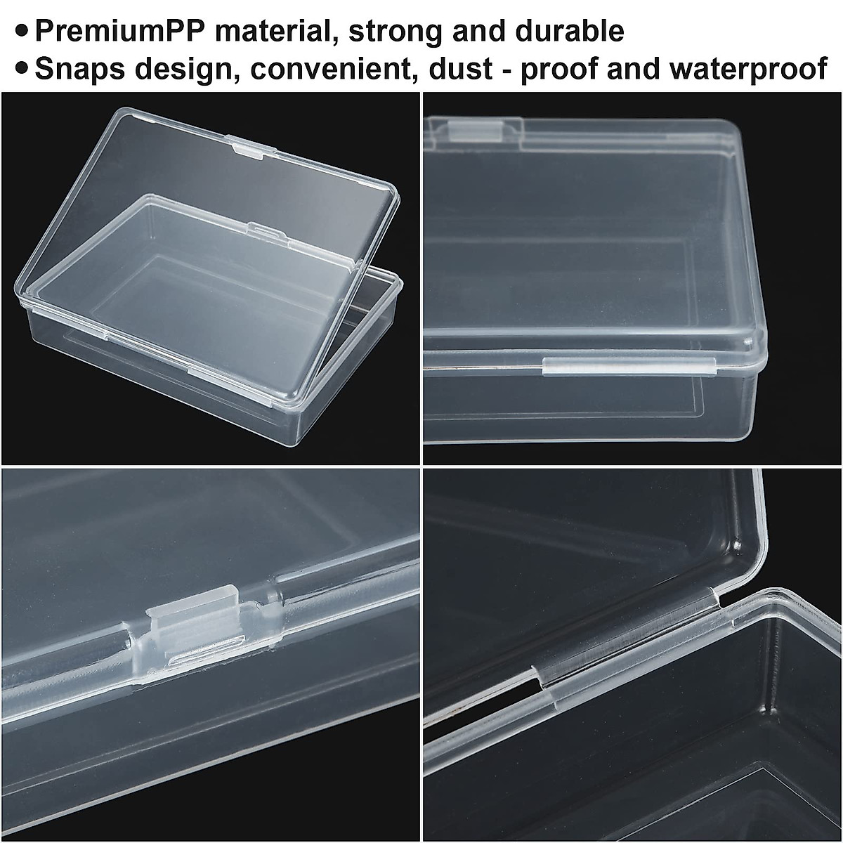 APACALI 24PCS Playing Card Case Clear Plastic Gaming Game Card Holder Organizer, Snaps Closed Clear Card Box Small Hard Plastic Card Storage Box, Empty Trading Card Storage Box 3.8x2.7x0.82 Inch