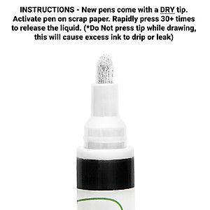 Glass Pen Window Marker: Liquid Chalk Markers for Glass, Car Marker or Mirror Pen with Washable Paint - Car Windows, Storefront Window, Wedding, Parade, Party & Holiday Decorations (White, Fine Tip)