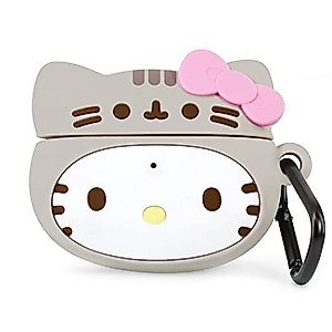 iFace Cute AirPods Pro/Pro 2 Case - Hello Kitty x Pusheen Silicone Character Figure Cover [Keychain Clip Included] [Wireless Charging Compatible]