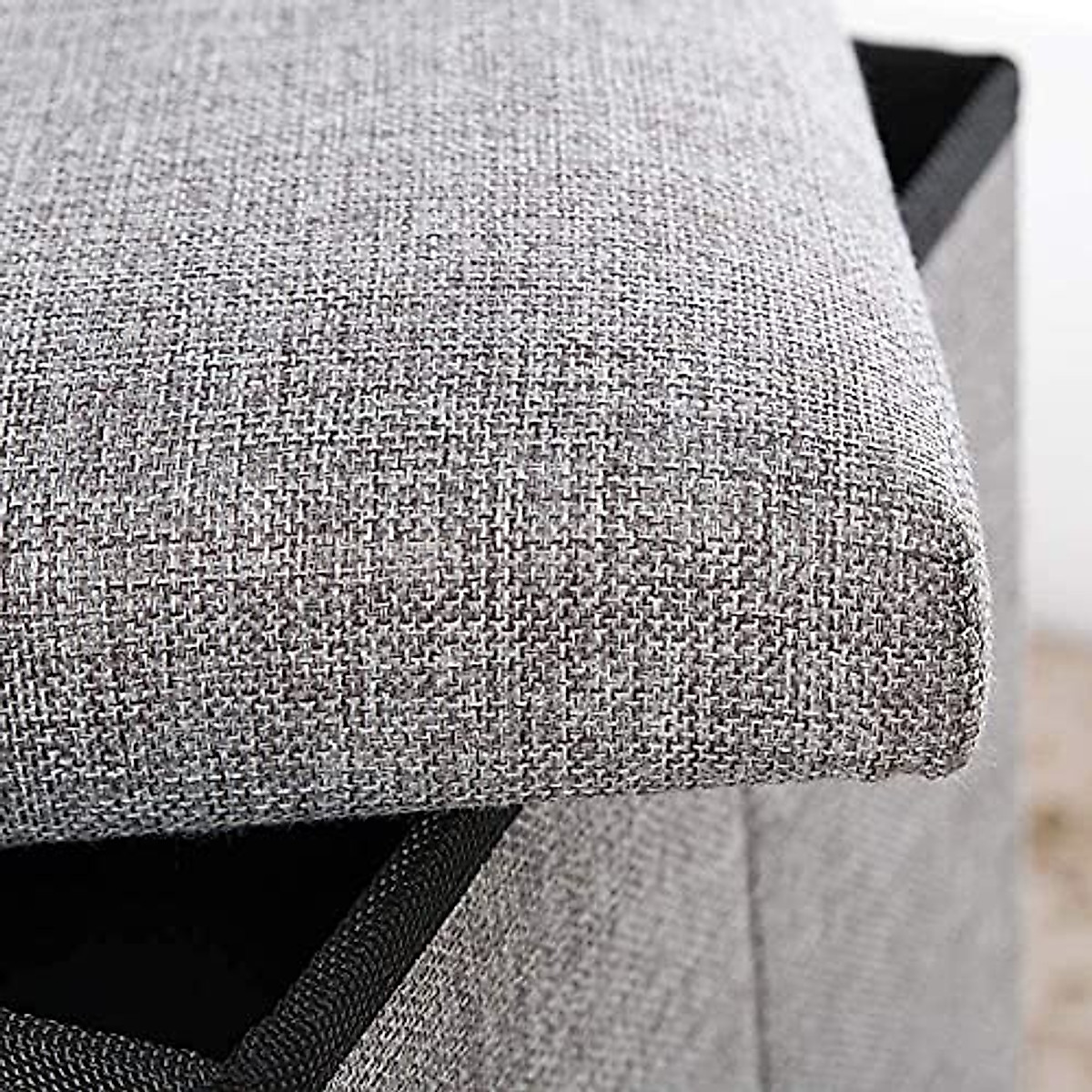 Footstool Storage,Cube Foot Rest Stools,Foldable Storage Boxes Footrest Step Stool,Folding Linen Storage -Table Seat Tray Top Coffee Table,Grey (Grey) (A